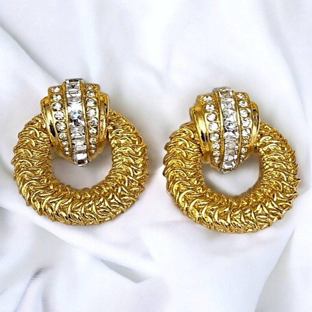 Stunning Large Unsigned CRAFT Crystal Ribbed Gold Plated Byzantine Door ...