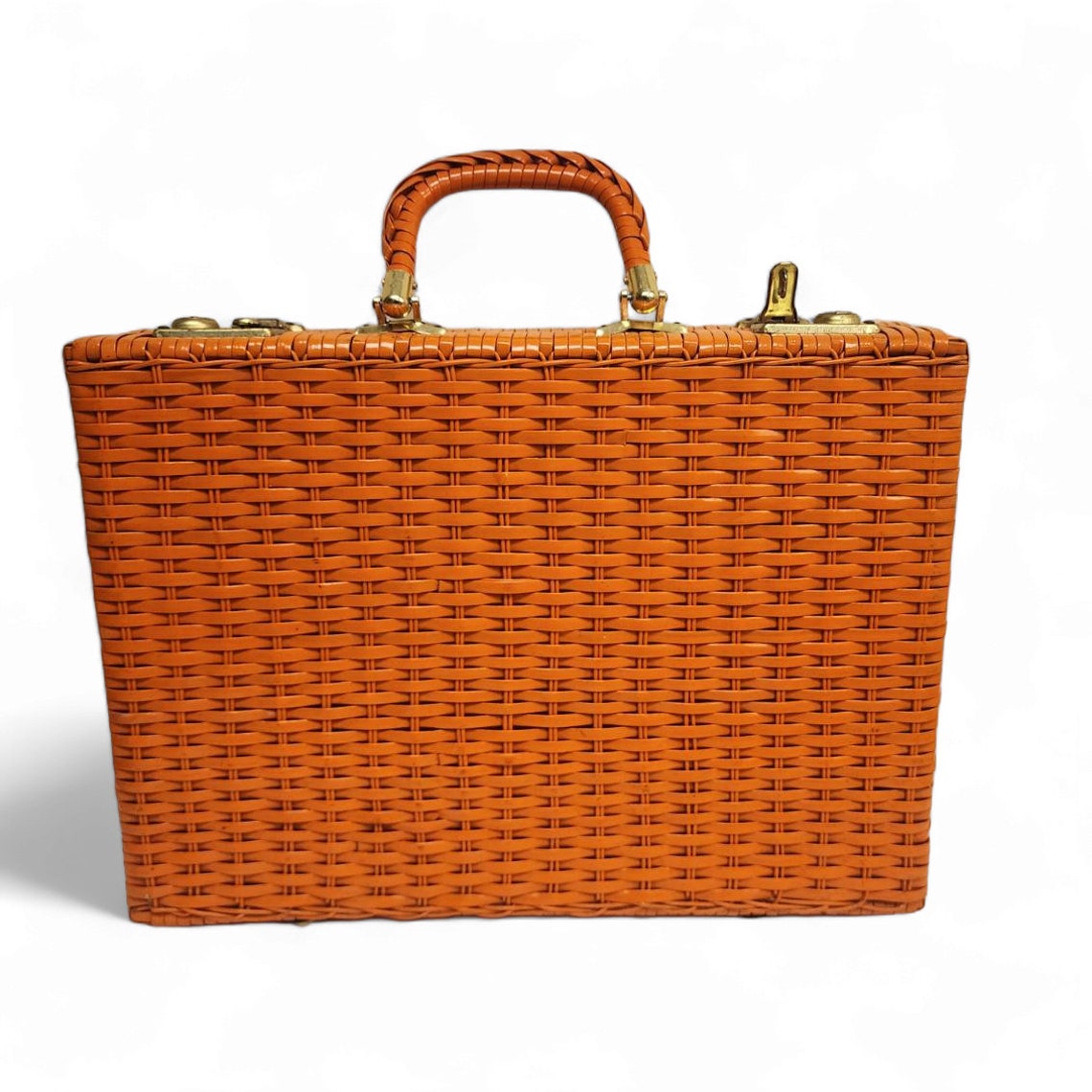 Retro Orange Woven Vinyl Briefcase Attache Case - Etsy