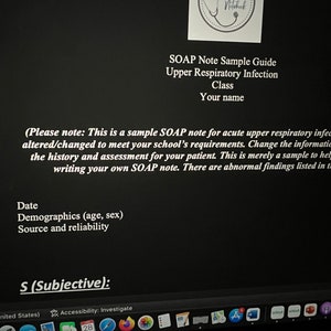SOAP Note Guide - Upper Respiratory Infection - Etsy