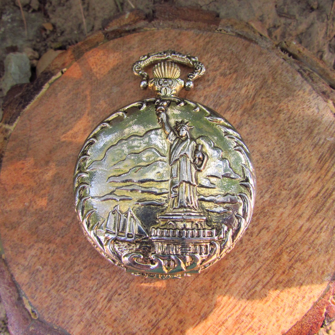 1886-1986 Commemorative Statue of Liberty Quartz Pocket Watch - Etsy