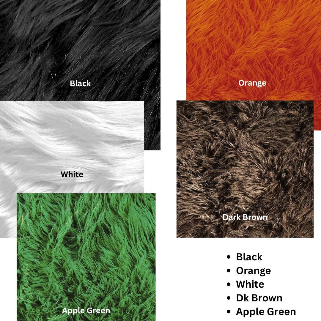 Faux Fur | 5 Pieces Bundle Mix Colors— Shaggy Fabric Precut Squares ...