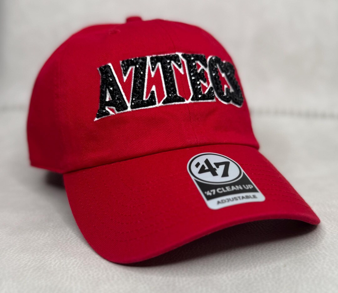 Red SDSU Bling Hat Swarovski Crystals Sports Hat Women's Football Hat ...