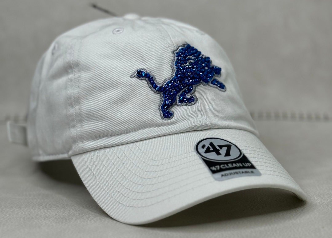 White Detroit Lions Bling Hat | Swarovski Crystals Sports Hat | Women's ...