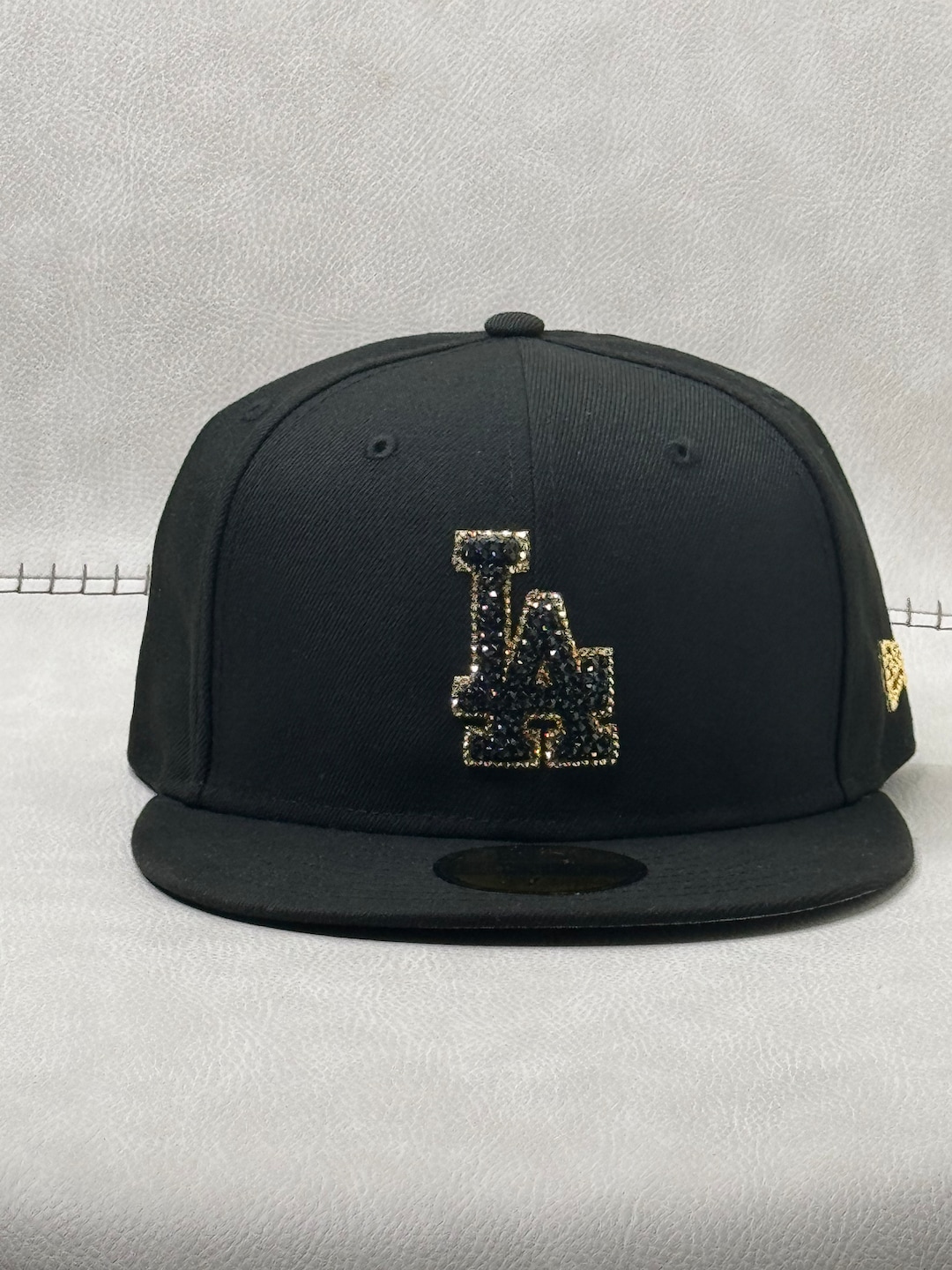 Black & Gold LA Dodgers Fitted Bling Hat Swarovski Crystals Dodgers ...