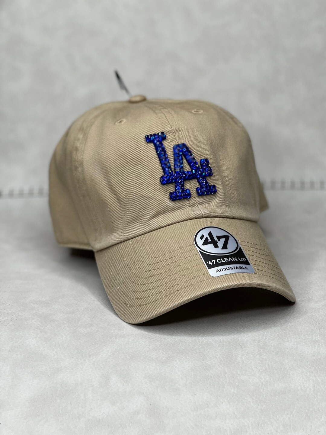Khaki & Sapphire Blue LA Los Angeles Bling Hat | Swarovski Crystals ...
