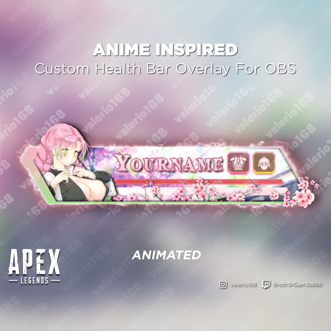 Anime Girl Animated Apex Legends Custom Health Bar Overlay for ...