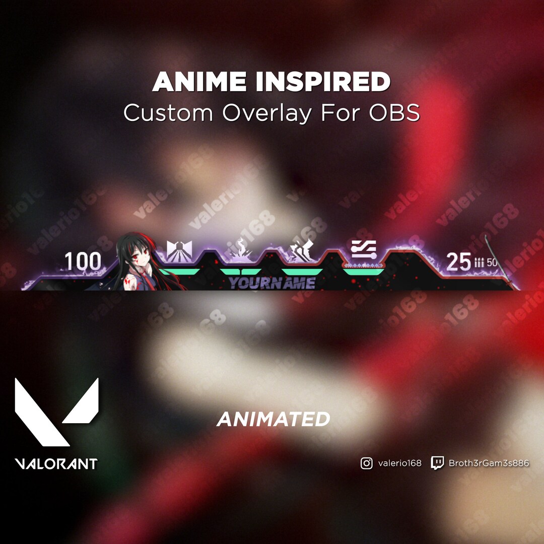 Anime Girl Animated - Valorant Custom Overlay for Streaming on Youtube ...