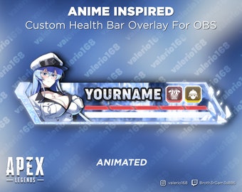 Anime Girl Animated Apex Legends Custom Health Bar 2.0 Overlay for ...