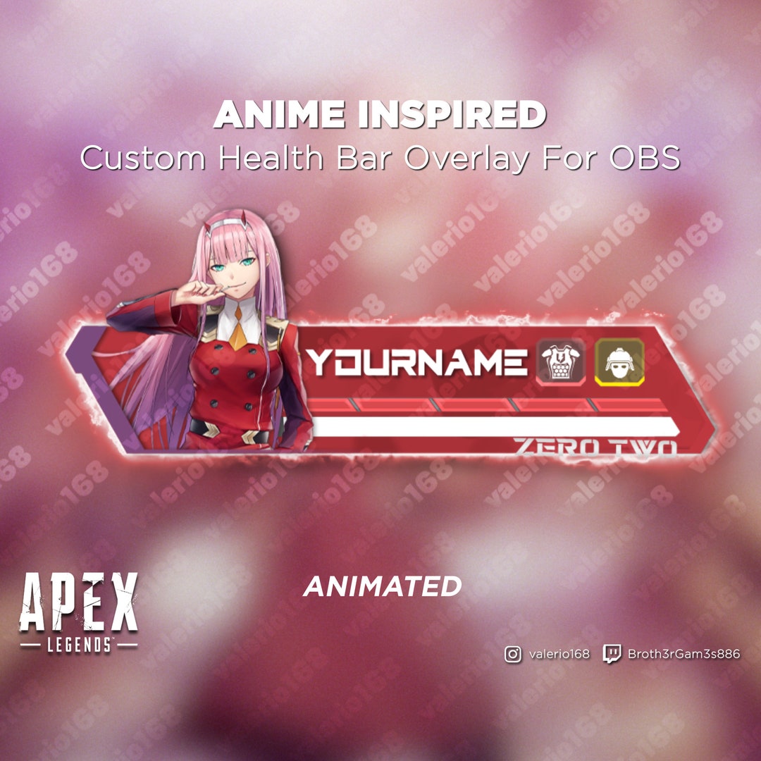 Anime Girl Animated Apex Legends Custom Health Bar Overlay for ...