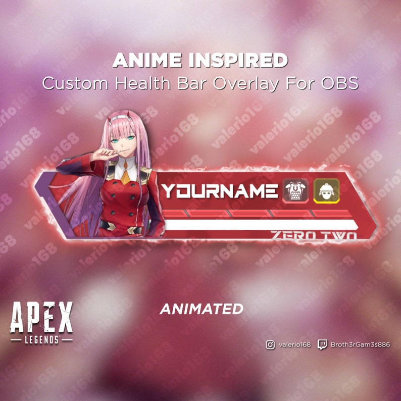 Anime Girl Animated Apex Legends Custom Health Bar Overlay - Etsy Ireland