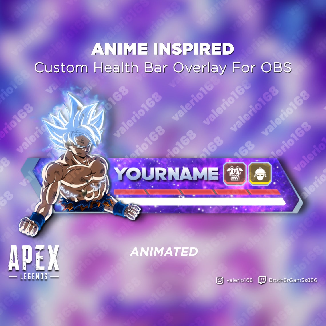 Anime Animated Apex Legends Custom Health Bar Overlay for Streaming on ...