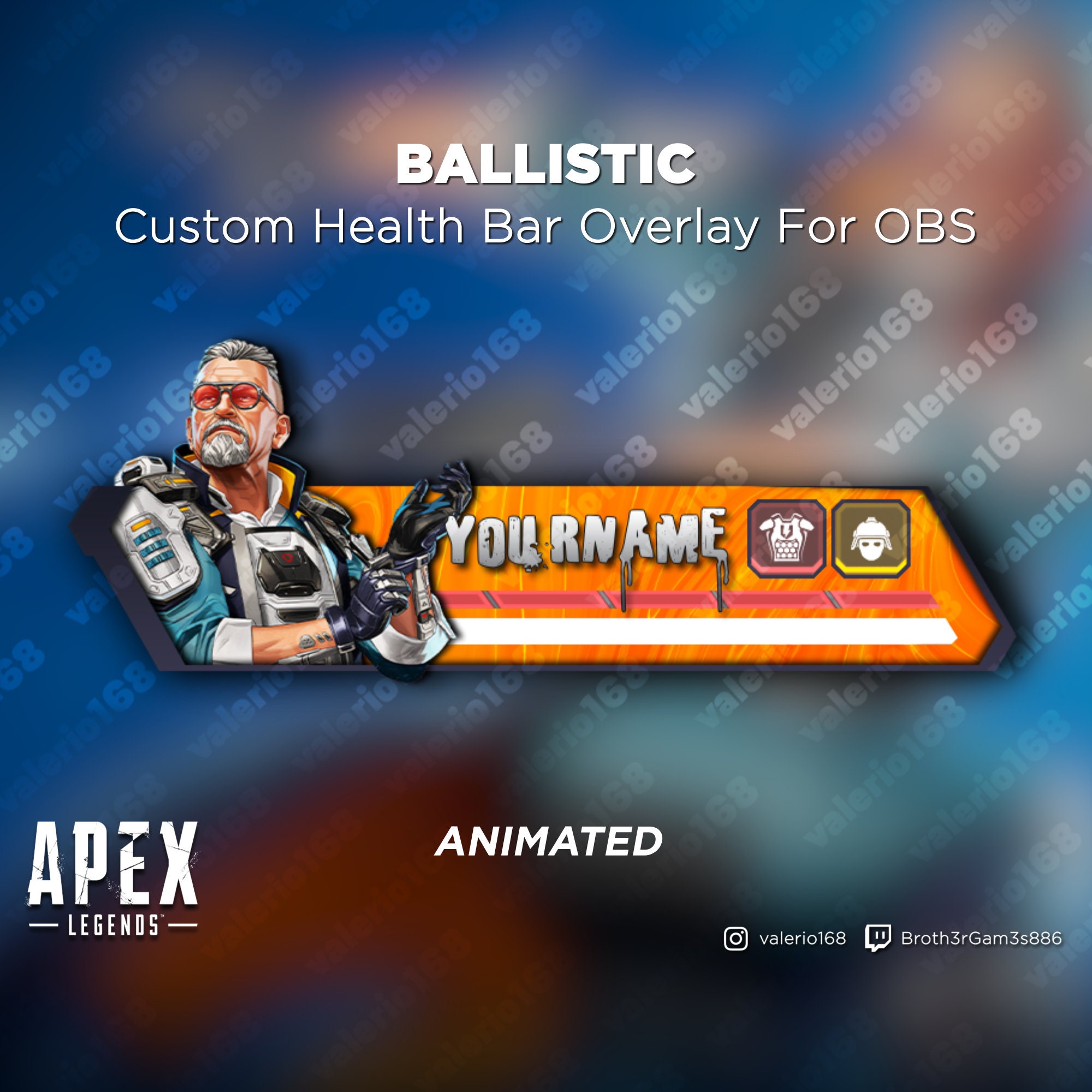 Ballistic Animated Apex Legends Custom Health Bar Overlay for Streaming ...
