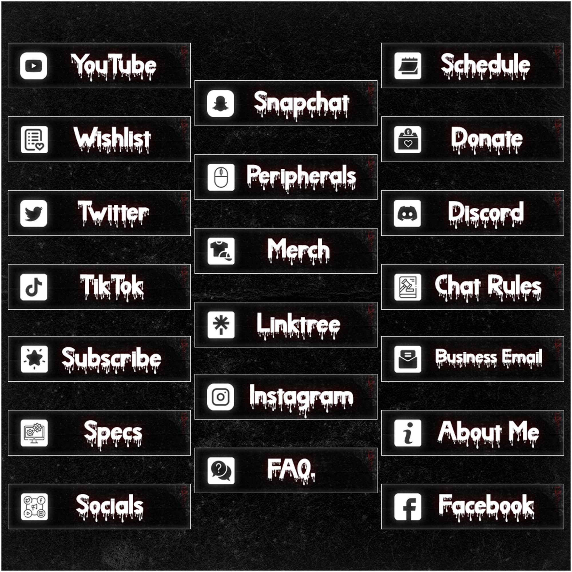 Animated Anime Dark Stream Pack Overlay Screen, Webcam Frame ...