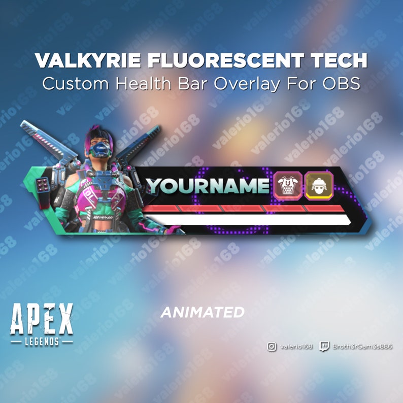 Valkyrie Animated Apex Legends Custom Health Bar Overlay for Streaming ...