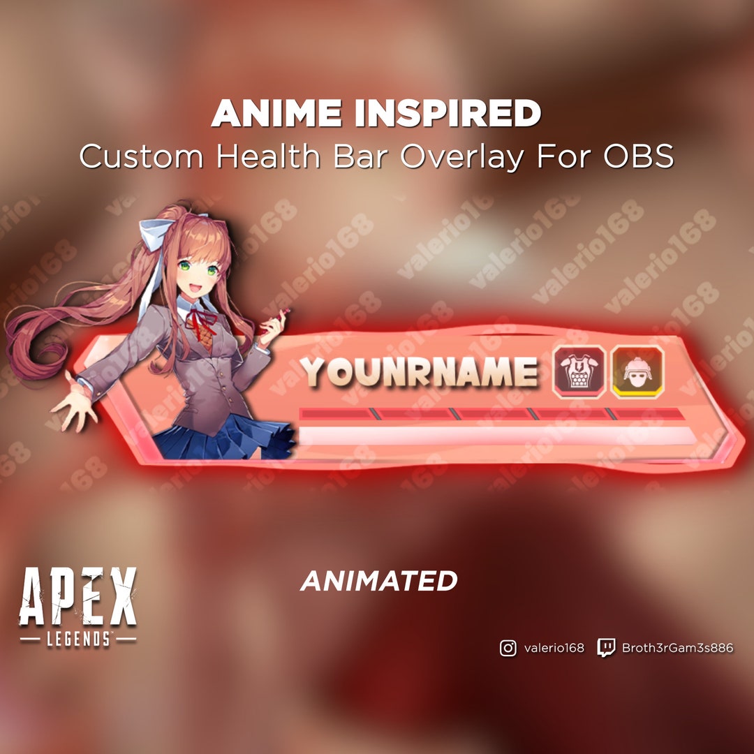Anime Girl Animated Apex Legends Custom Health Bar Overlay for ...