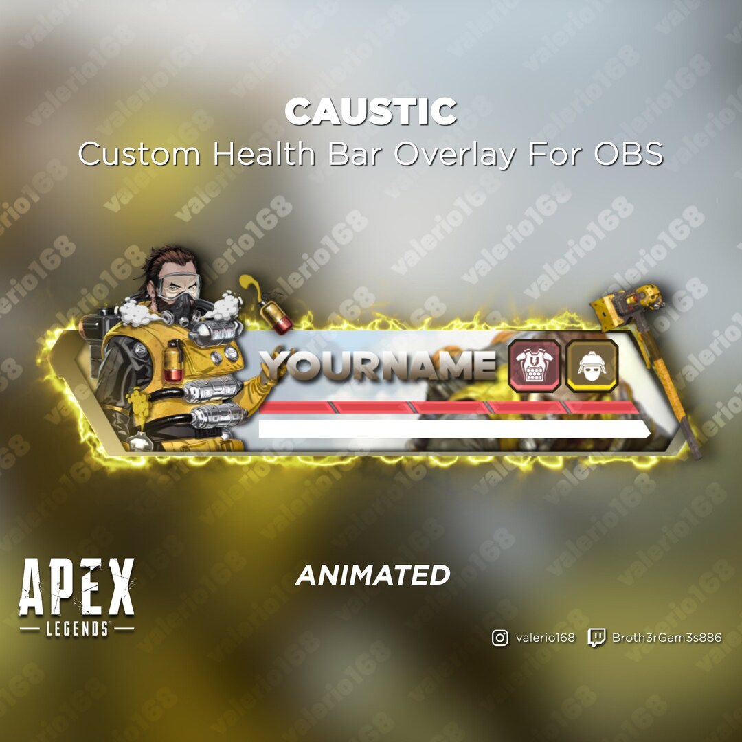 Caustic Animated Apex Legends Custom Health Bar Overlay for Streaming ...