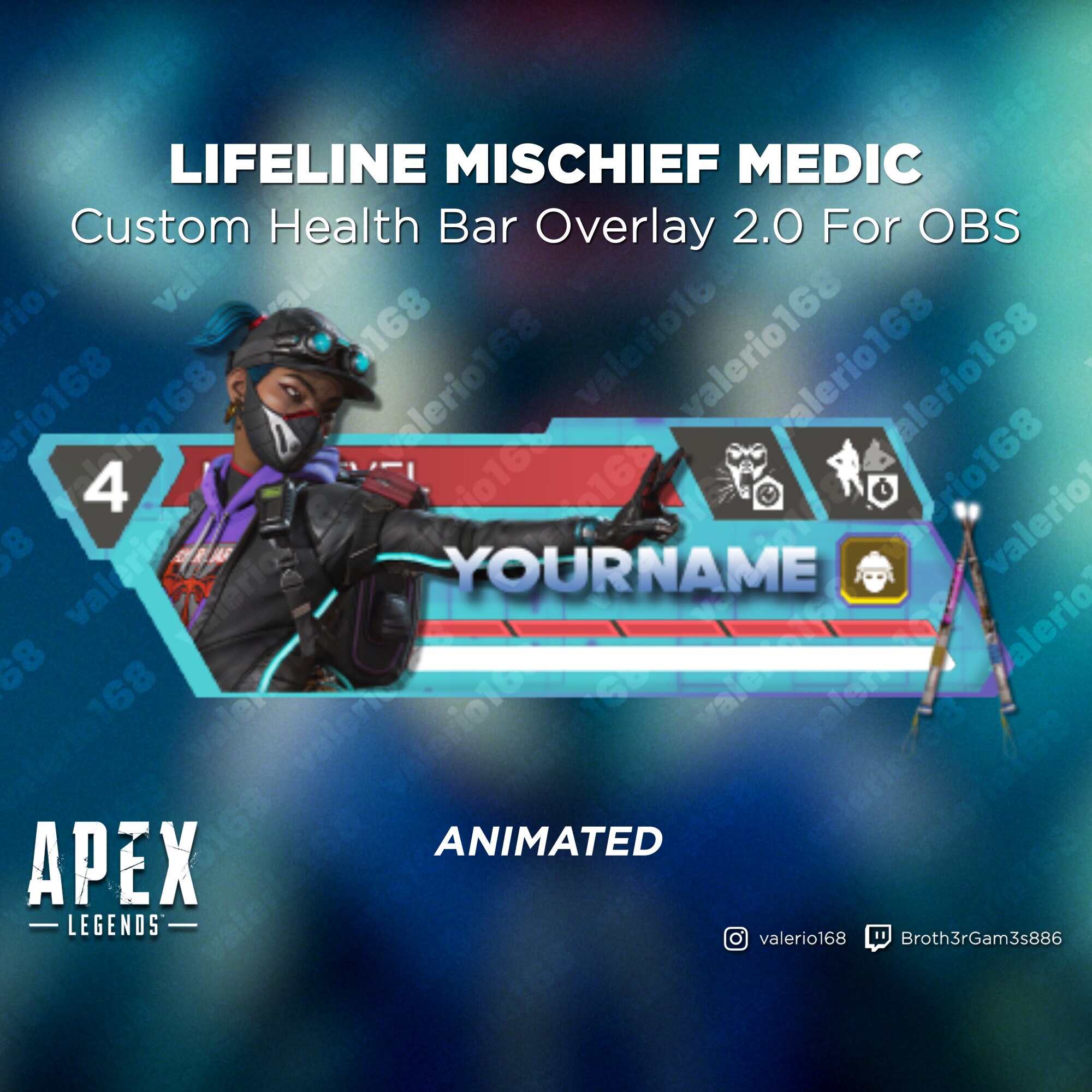 Lifeline Animated - Apex Legends Custom Health Bar 2.0 Overlay for ...