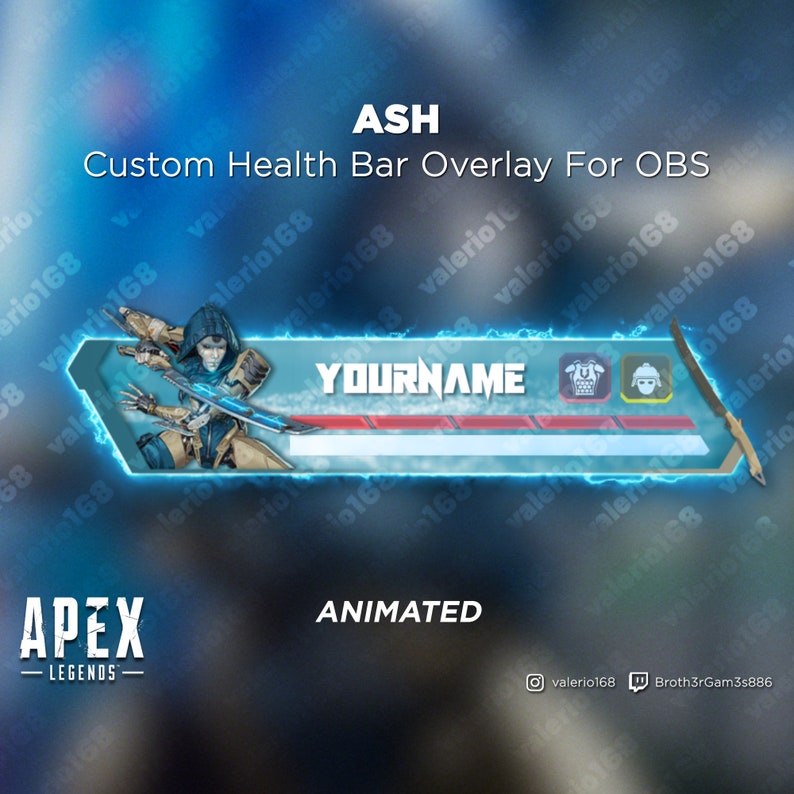 Ash Animated Apex Legends Custom Health Bar Overlay for Streaming on ...