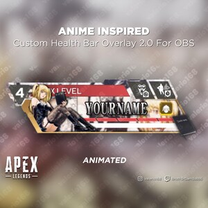 Anime Girl Animated Apex Legends Custom Health Bar 2.0 Overlay for ...