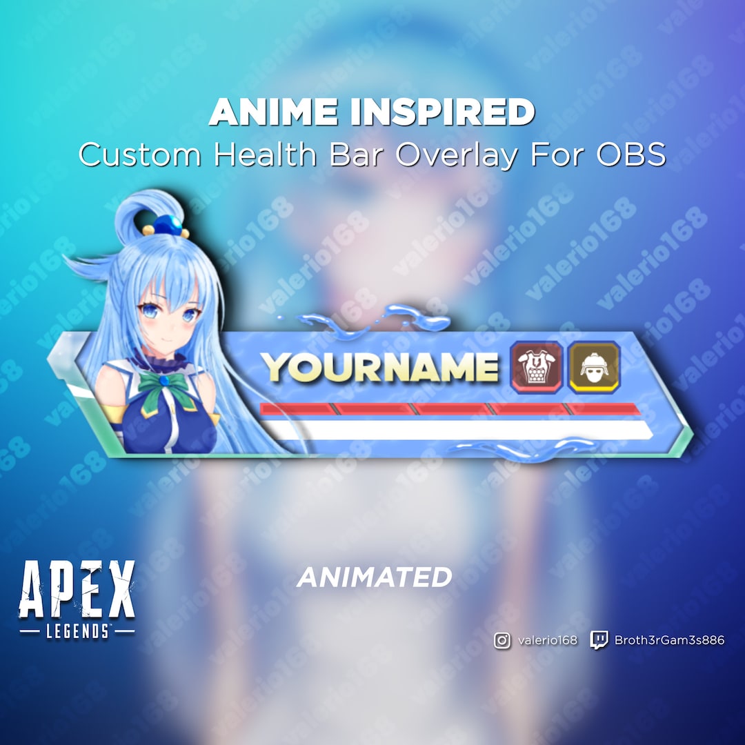 Anime Girl Animated Apex Legends Custom Health Bar Overlay for ...