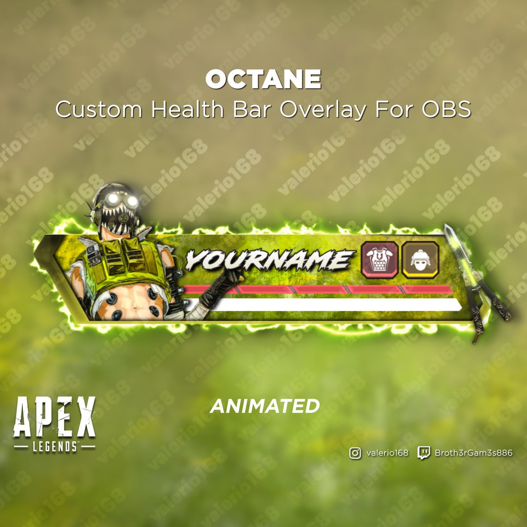 Octane Animated Apex Legends Custom Health Bar Overlay for Streaming on ...