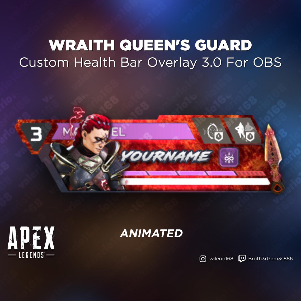 Wraith Queen's Guard Animated - Apex Legends Custom Health Bar 3.0 ...