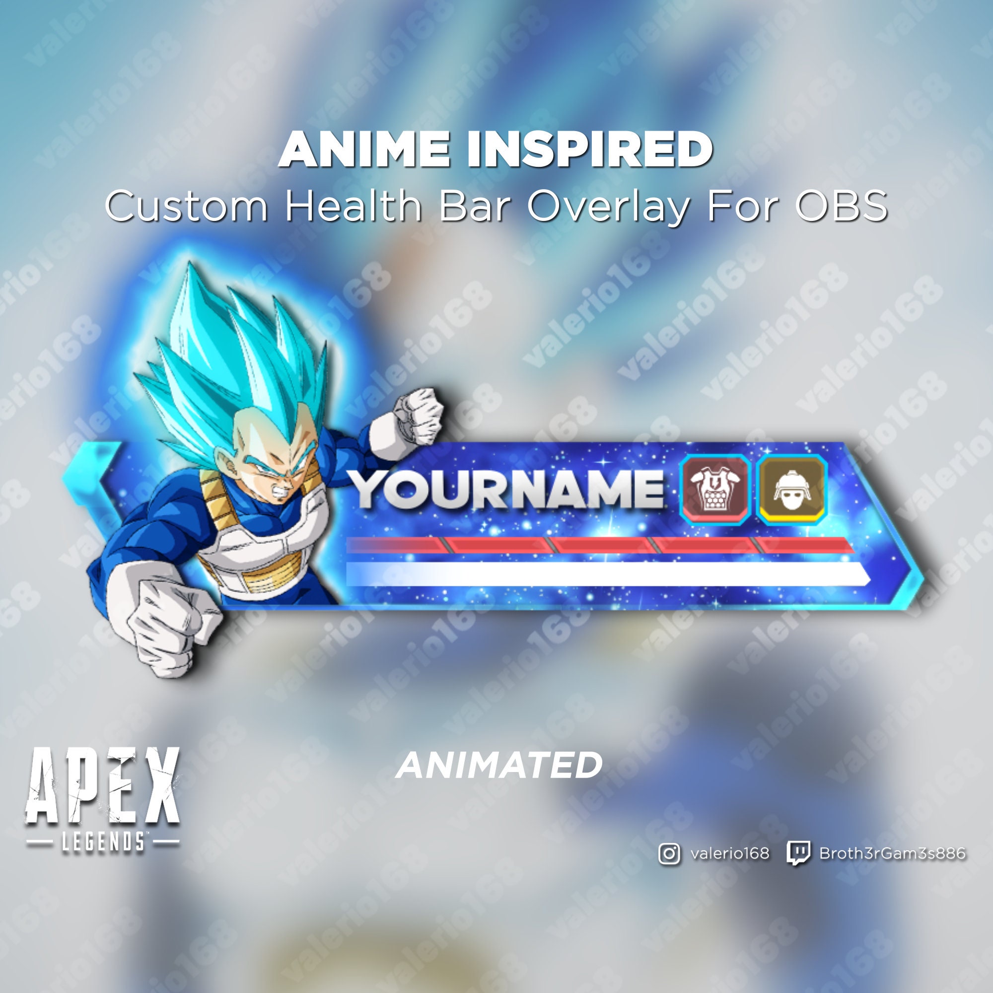 Anime Animated Apex Legends Custom Health Bar Overlay for Streaming on ...