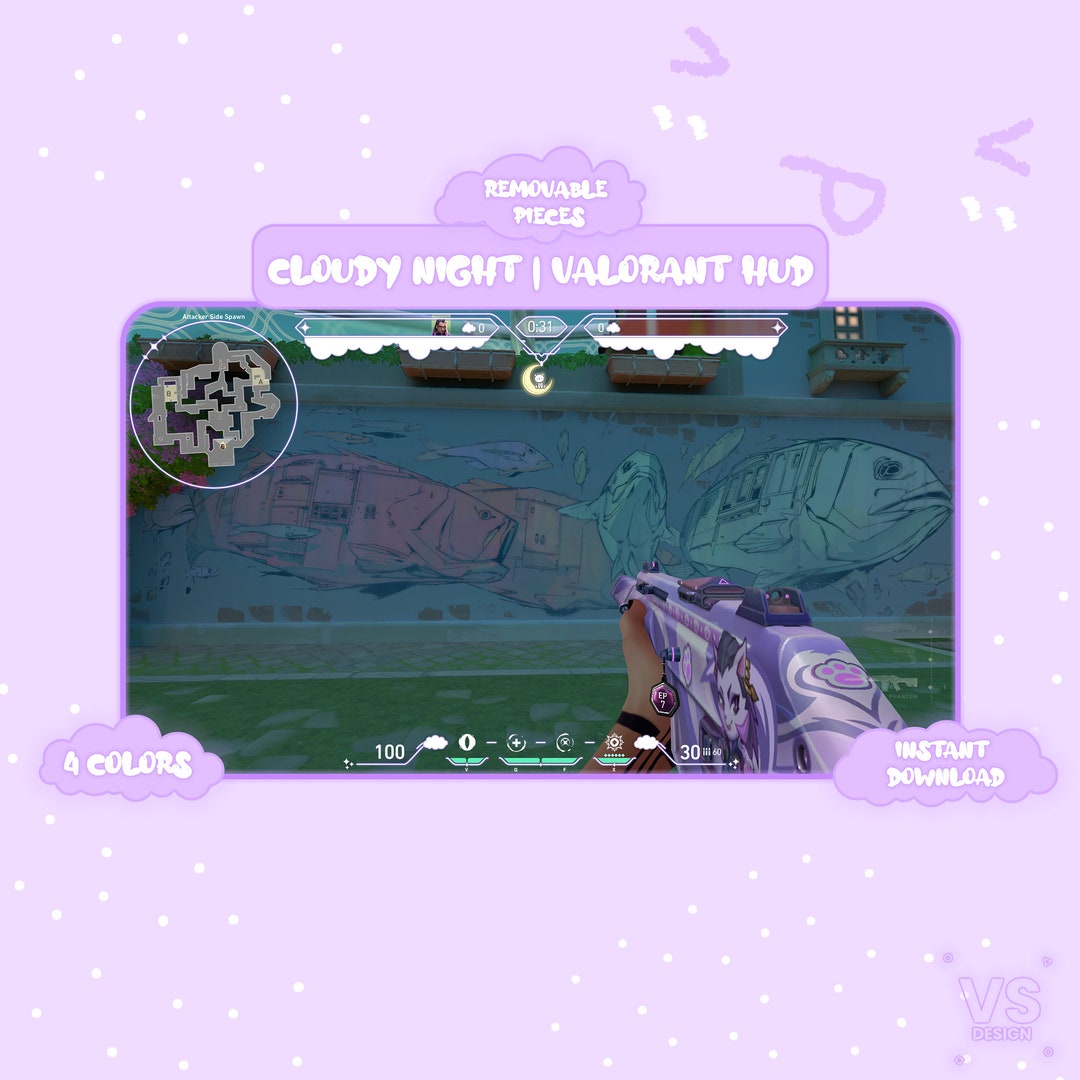 Valorant HUD Overlay Cloudy Night | for Streaming on Twitch, Youtube ...