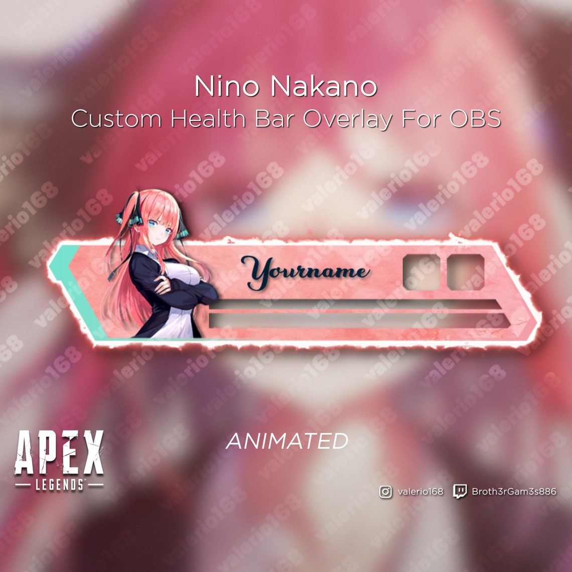 Anime Animated Custom Health Bar Overlay for OBS apex | Etsy India