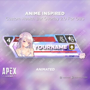 Anime Girl Animated Apex Legends Custom Health Bar 2.0 Overlay for ...