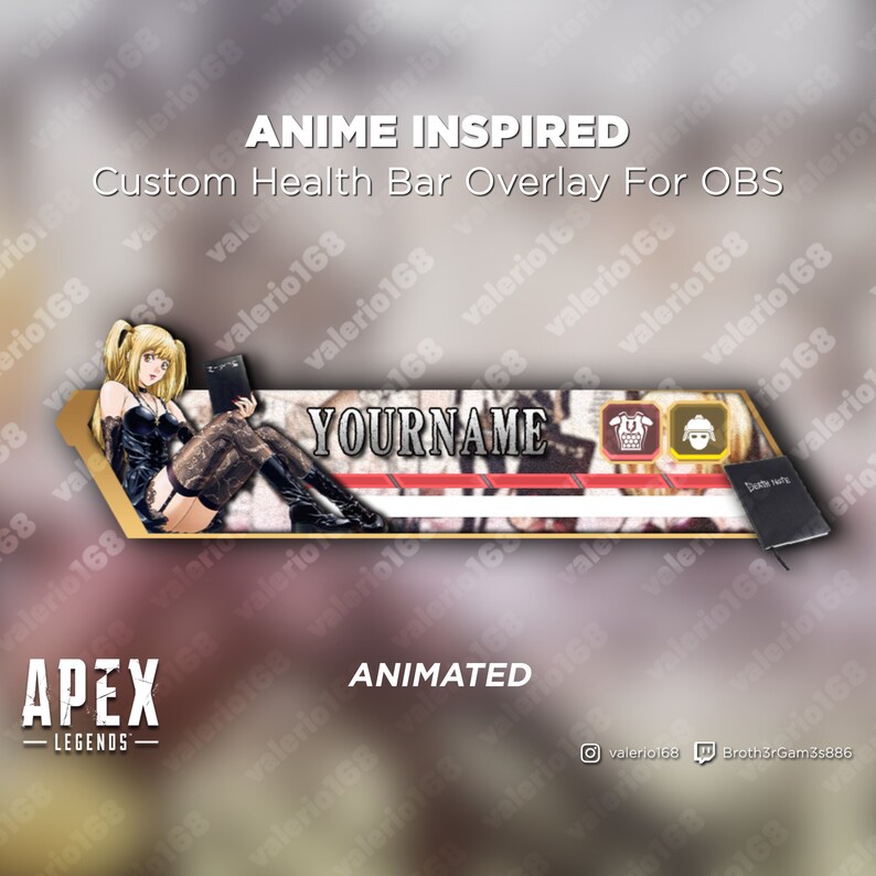 Anime Girl Animated Apex Legends Custom Health Bar Overlay - Etsy