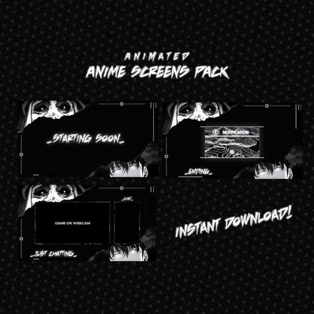 Animated Anime Screens Streaming Pack Overlay | for Obs/slobs | for ...
