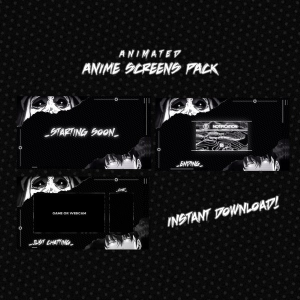 Animated Anime Mad Girl Streaming Pack Overlay Screen, Webcam Frame ...