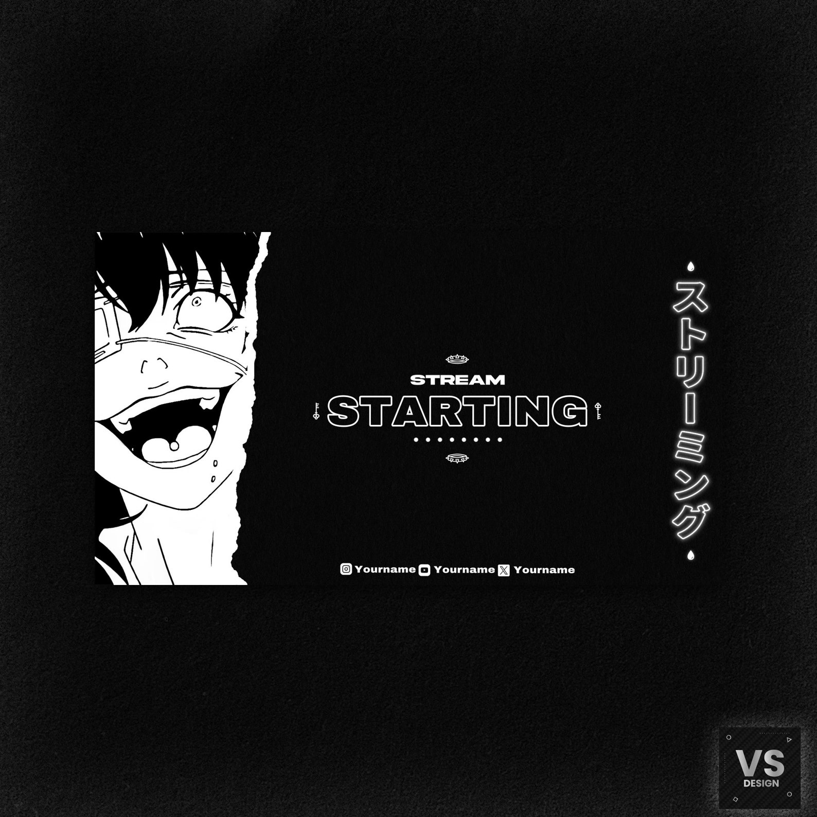 Animated Anime Mad Girl Streaming Pack Overlay | Screen, Webcam Frame ...