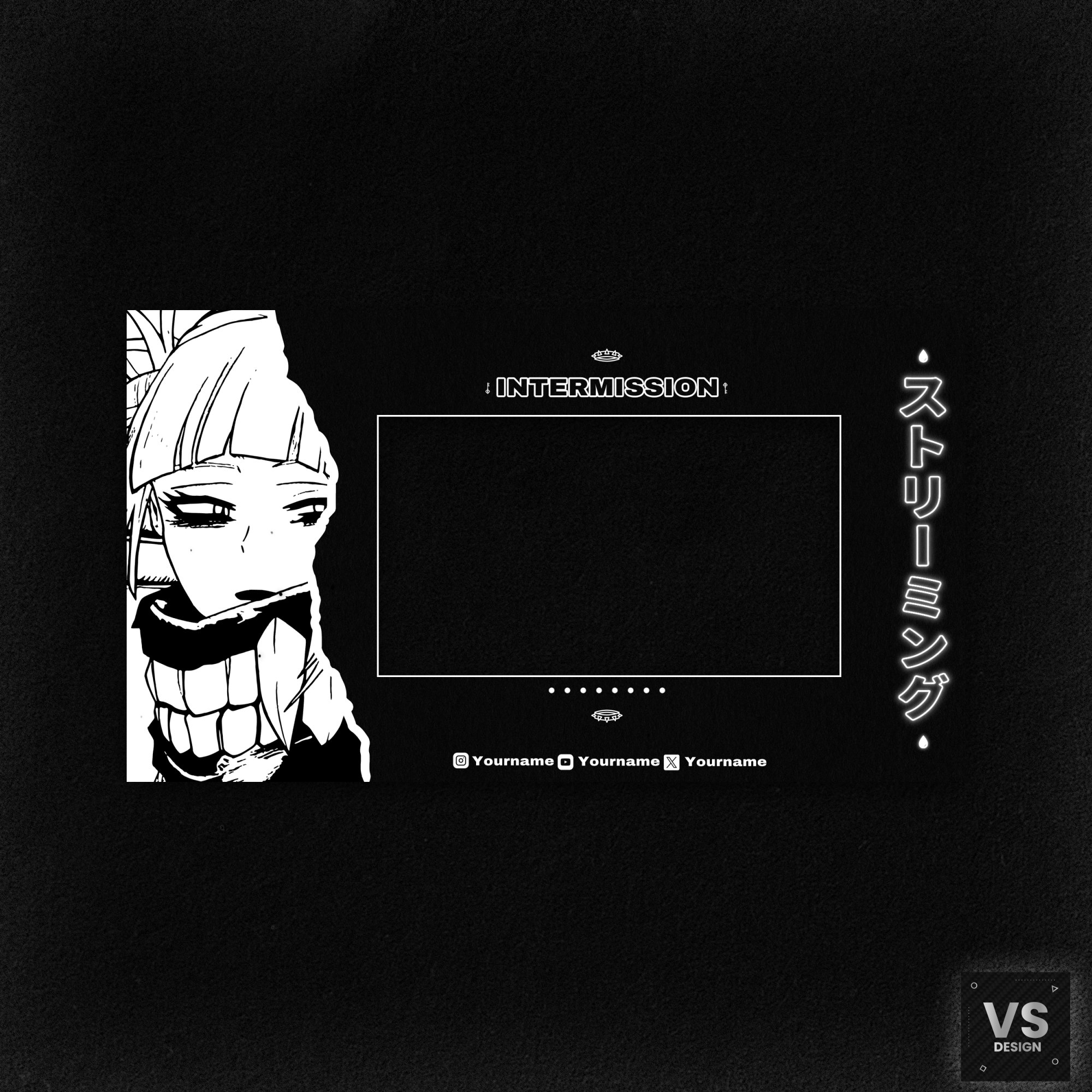 Animated Anime Mad Girl Streaming Pack Overlay | Screen, Webcam Frame ...