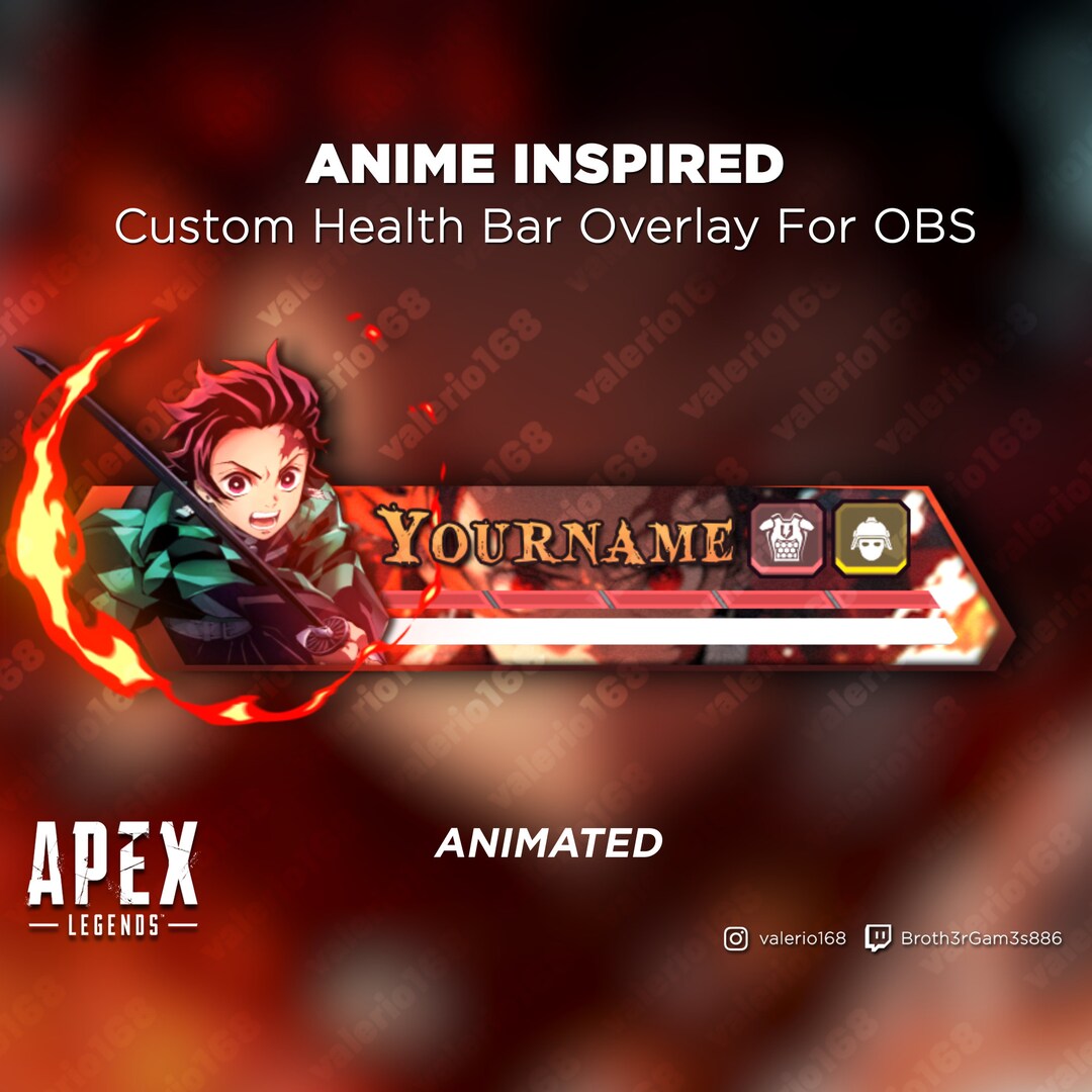 Anime Animated Apex Legends Custom Health Bar Overlay for Streaming on ...
