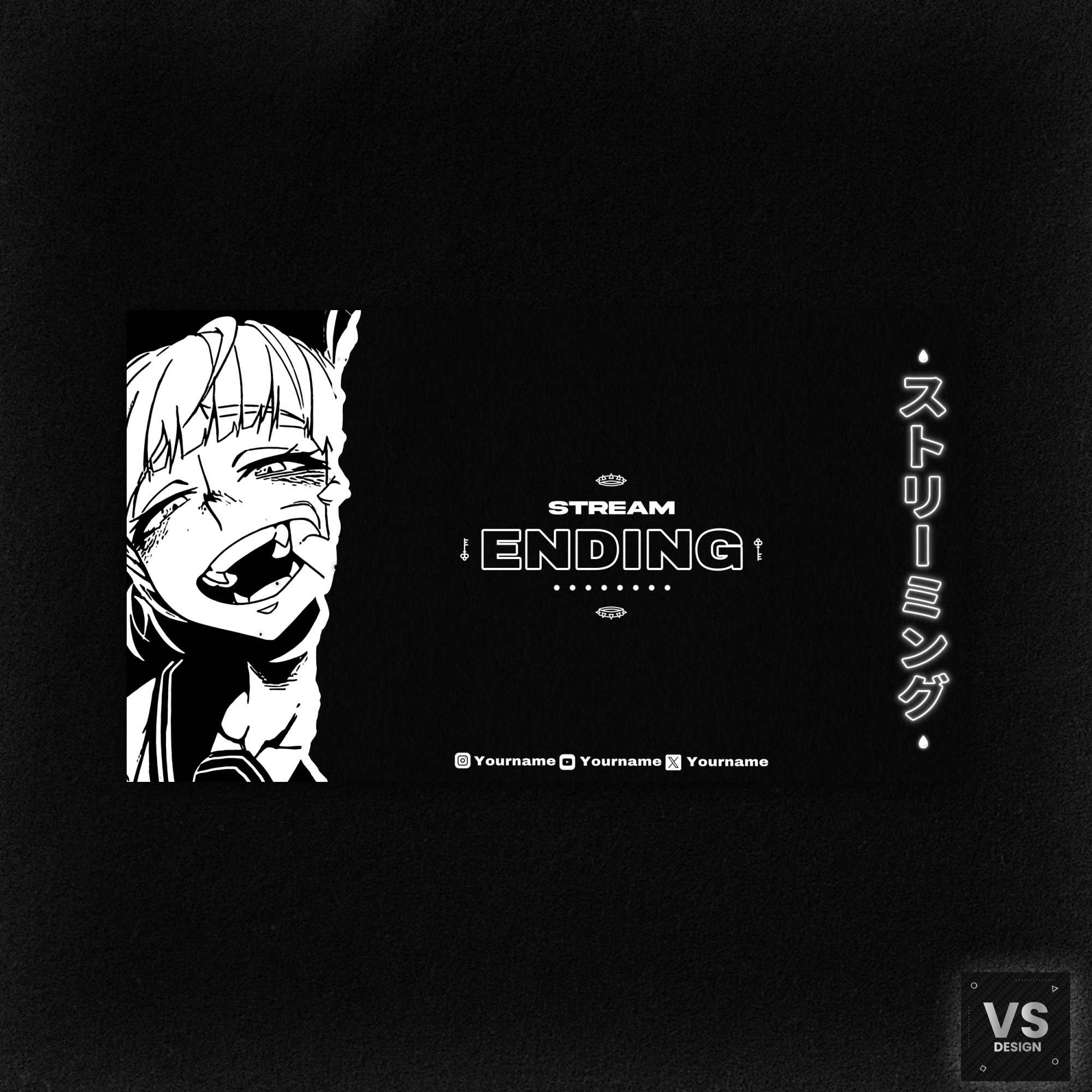 Animated Anime Mad Girl Streaming Pack Overlay | Screen, Webcam Frame ...