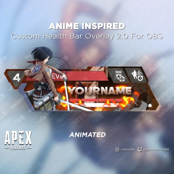 Animated Anime Mad Girl Streaming Pack Overlay Screen, Webcam Frame ...