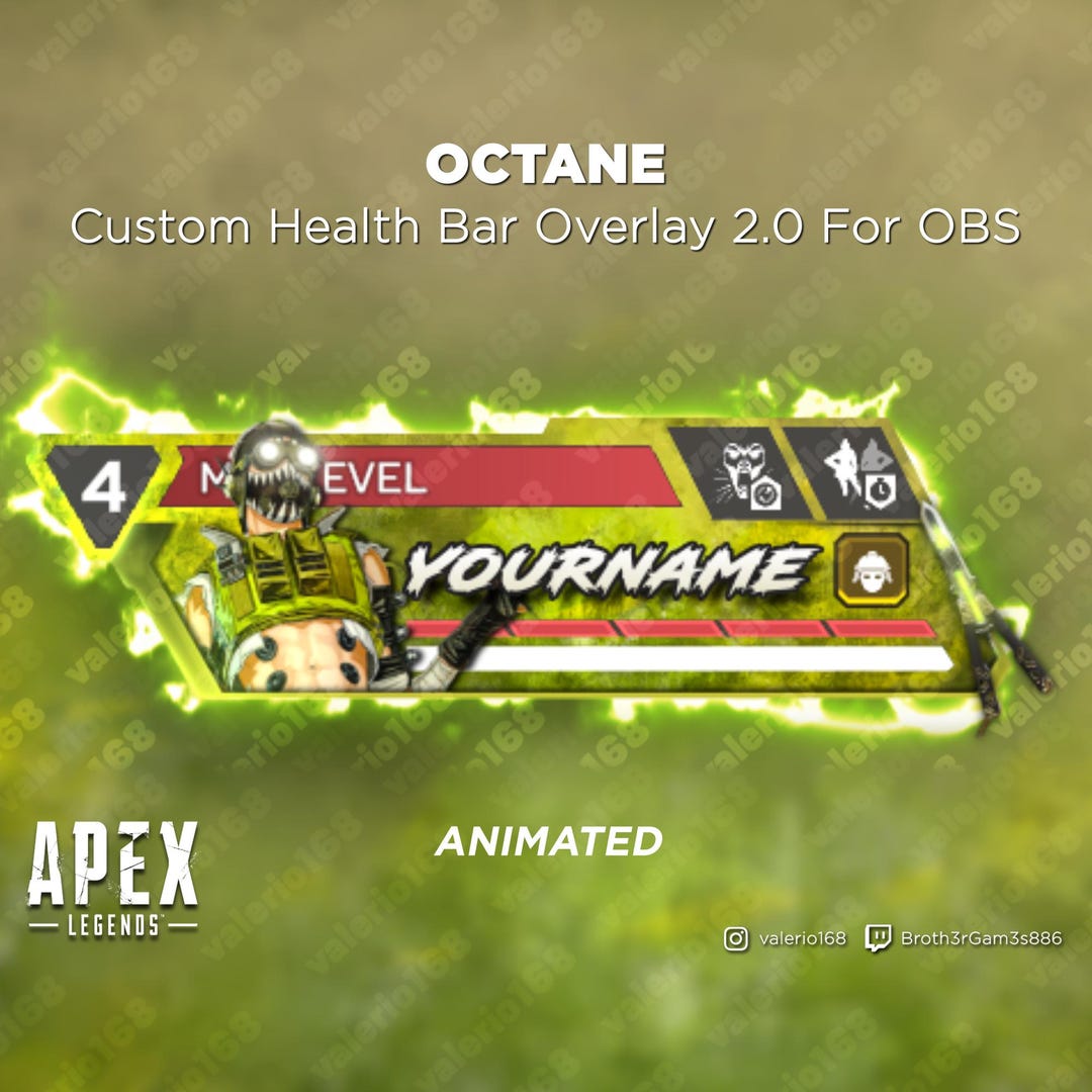 Octane Animated - Apex Legends Custom Health Bar 2.0 Overlay for ...