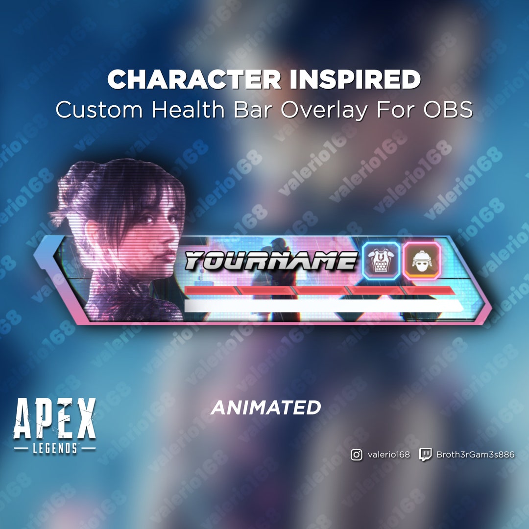 Character Girl Animated Apex Legends Custom Health Bar Overlay for ...