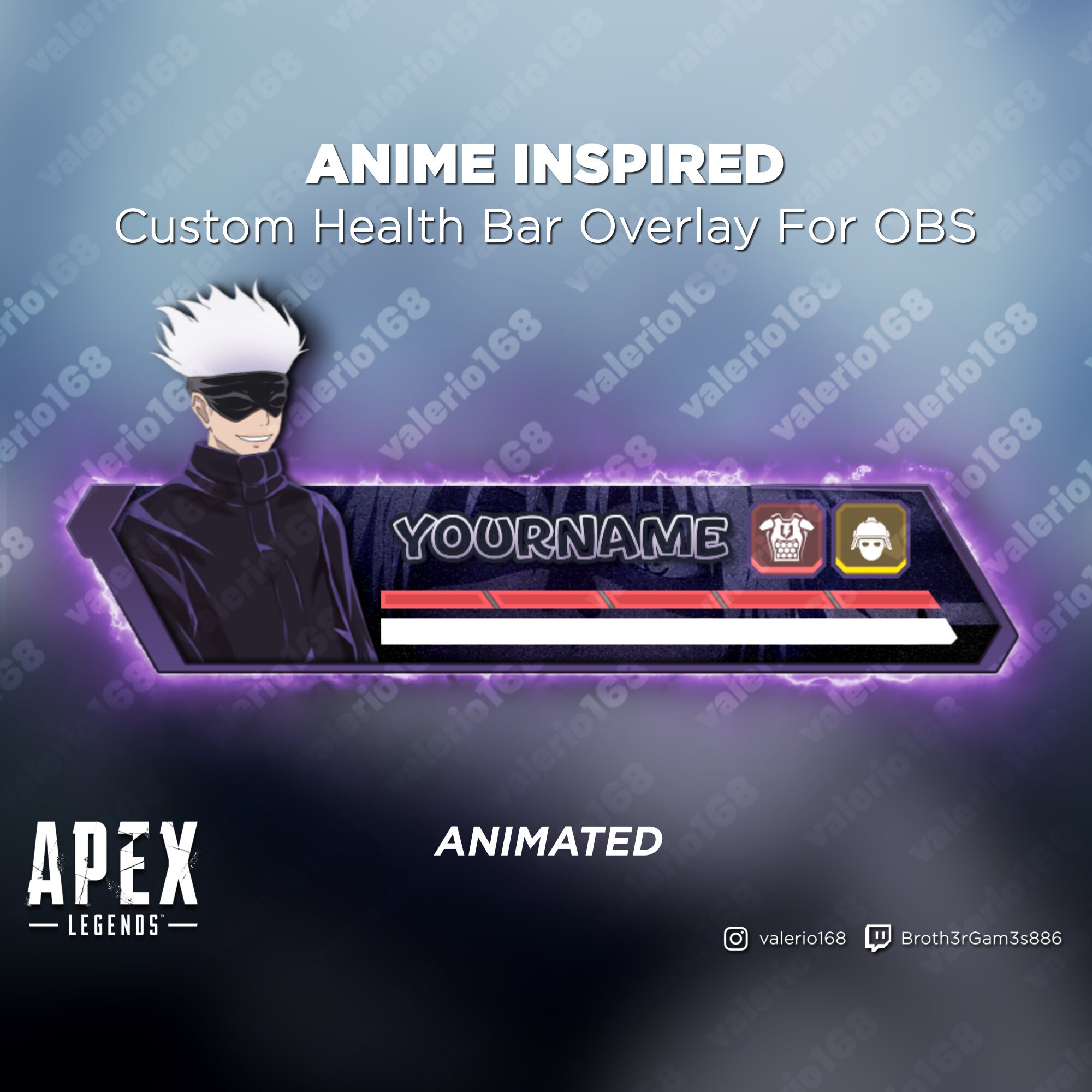 Anime Animated Apex Legends Custom Health Bar Overlay for Streaming on ...