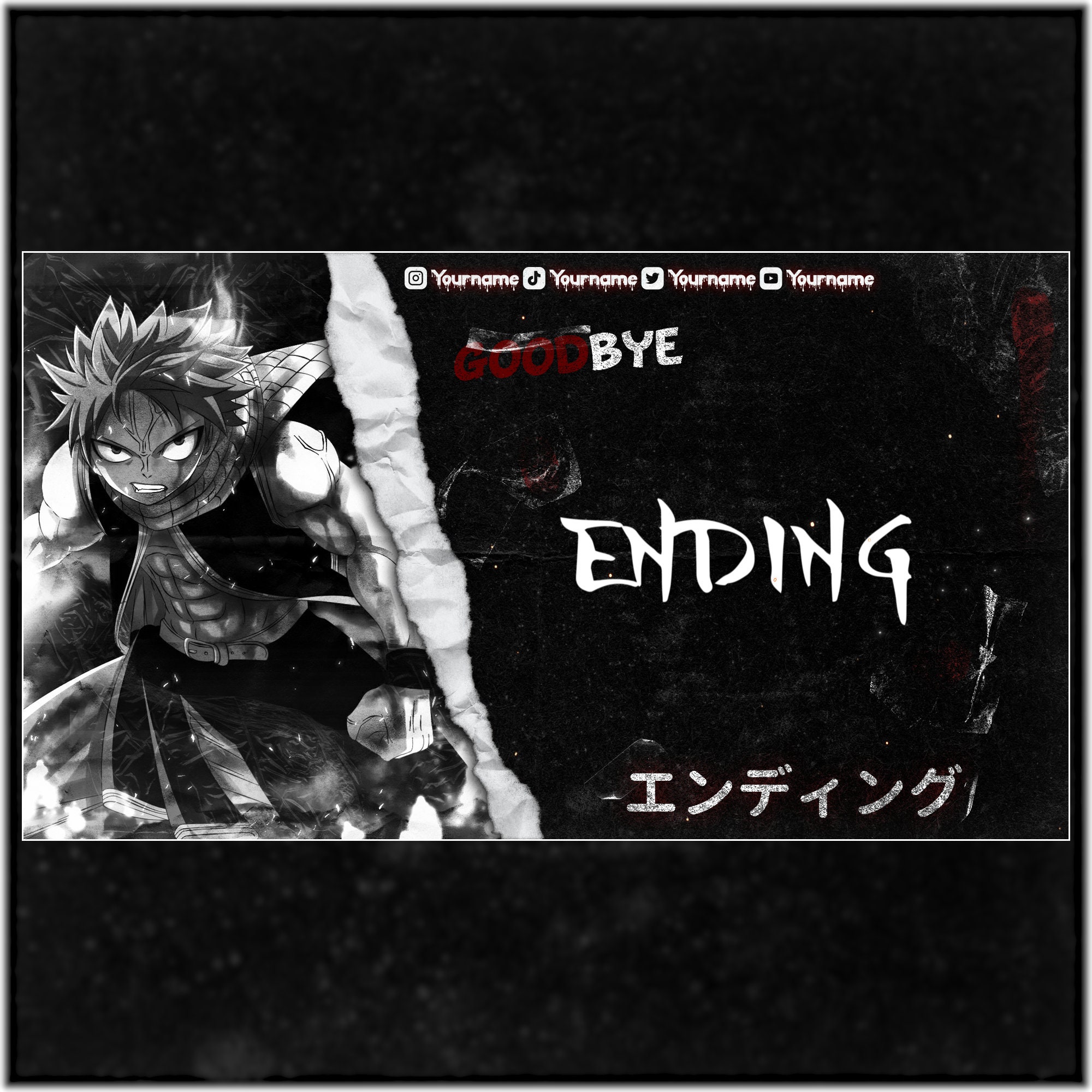 Animated Anime Dark Stream Pack Overlay Screen, Webcam Frame ...