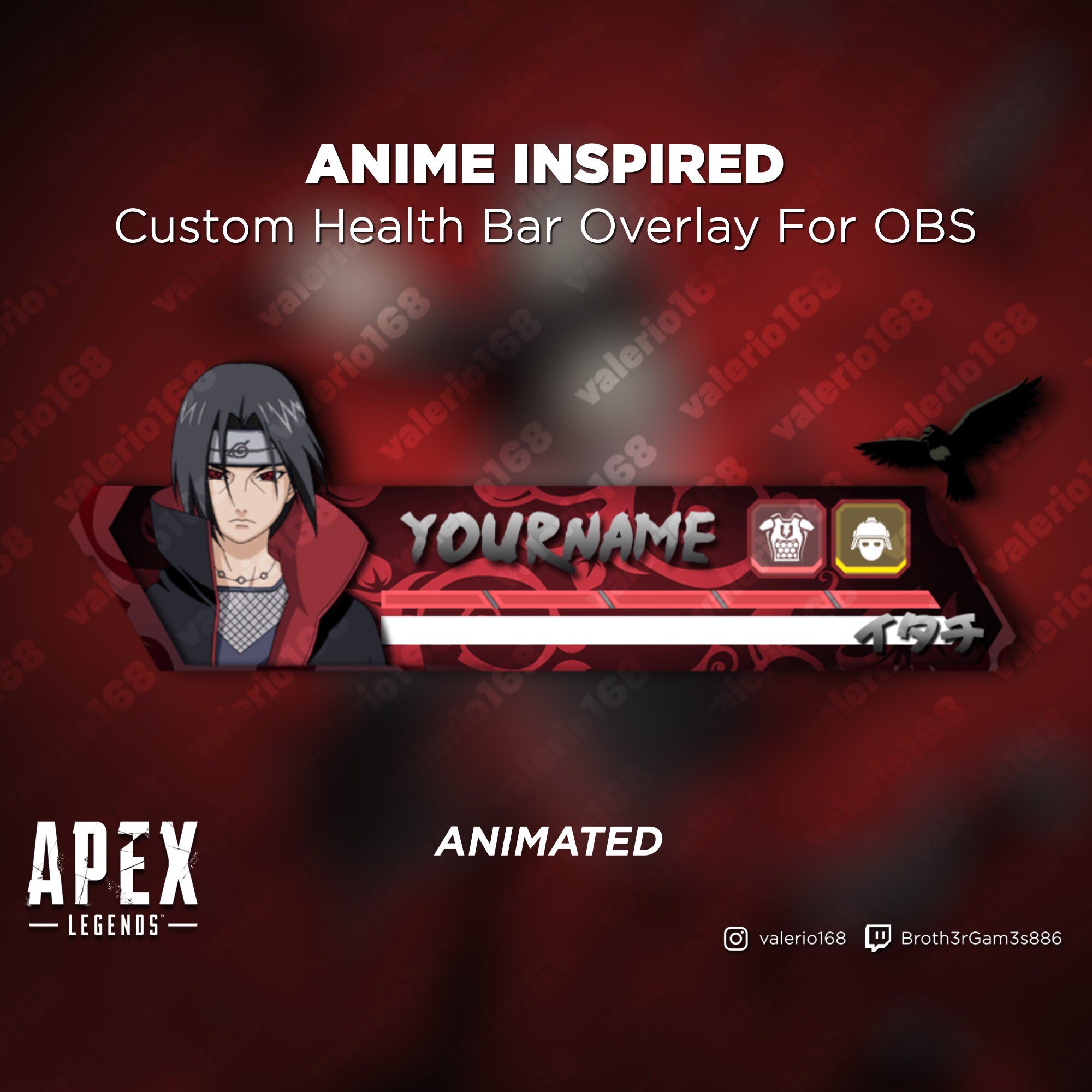 Anime Animated Apex Legends Custom Health Bar Overlay for Streaming on ...