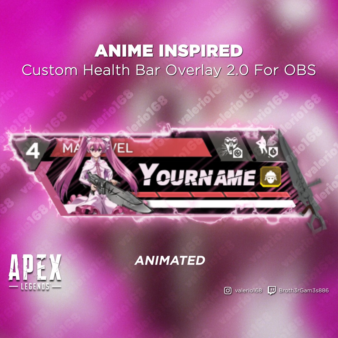 Anime Girl Animated - Apex Legends Custom Health Bar 2.0 Overlay for ...