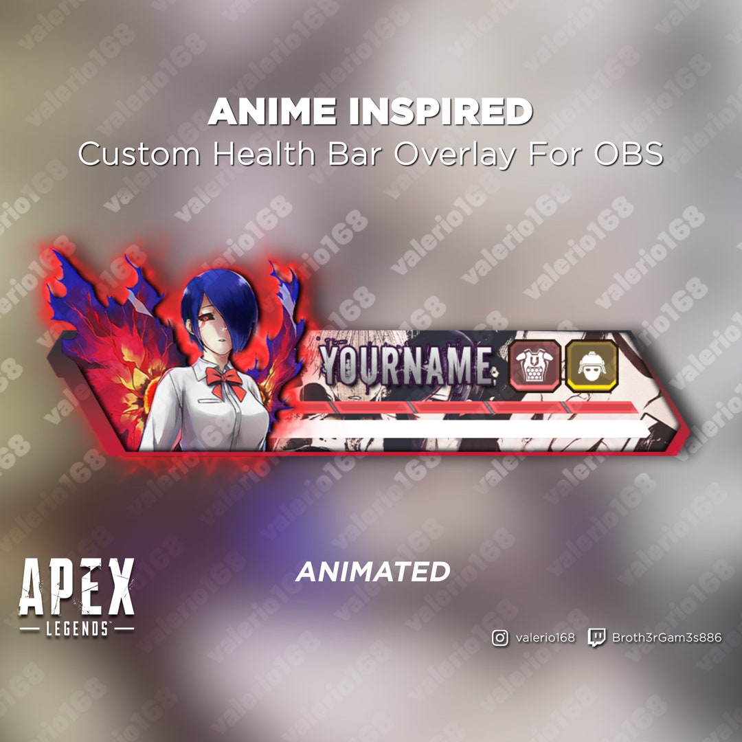 Anime Girl Animated Apex Legends Custom Health Bar Overlay for ...