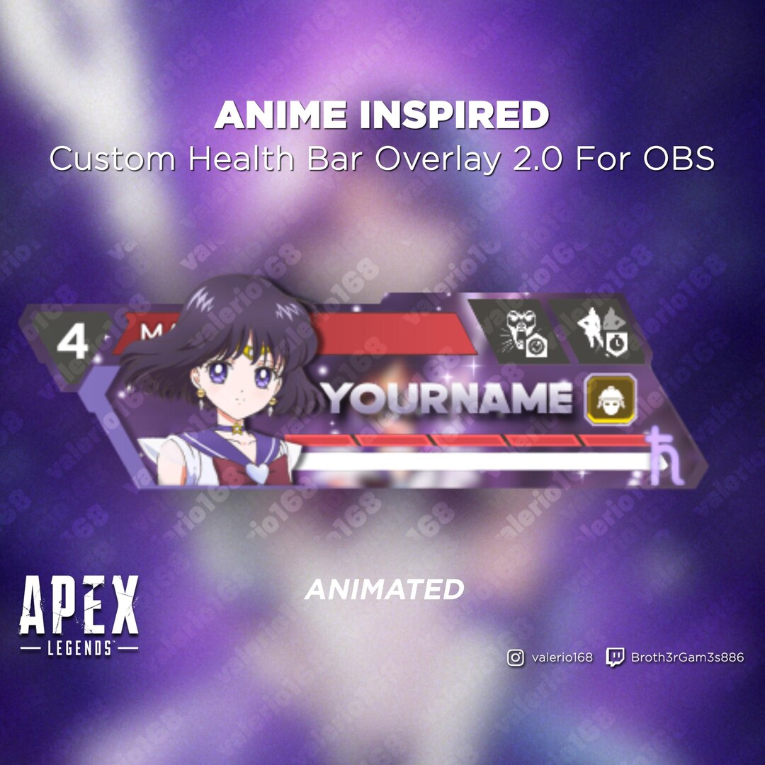 Anime Girl Animated - Apex Legends Custom Health Bar Overlay for ...