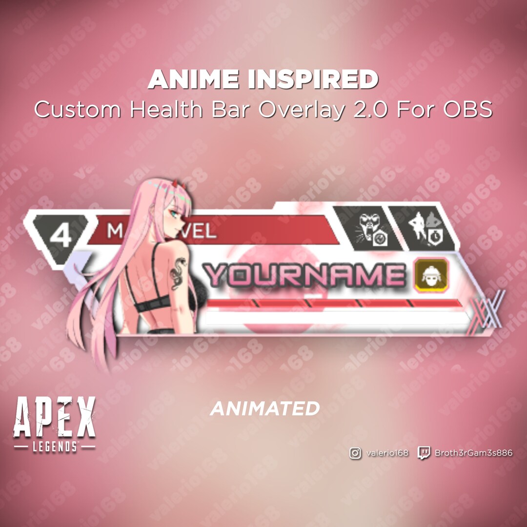 Anime Girl Animated - Apex Legends Custom Health Bar 2.0 Overlay for ...