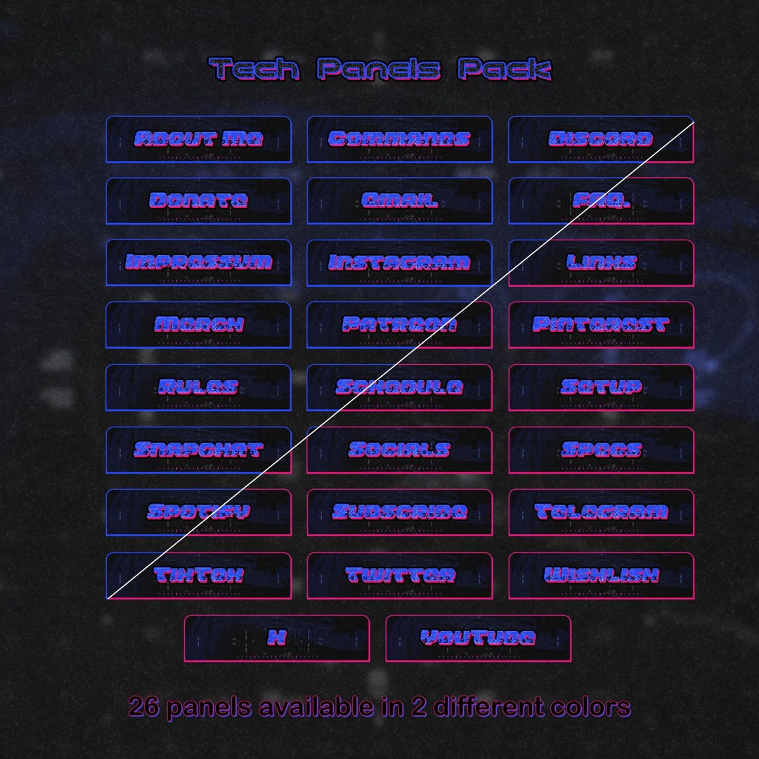 Tech Panels Pack for Twitch / Kick | INSTANT DOWNLOAD - Etsy