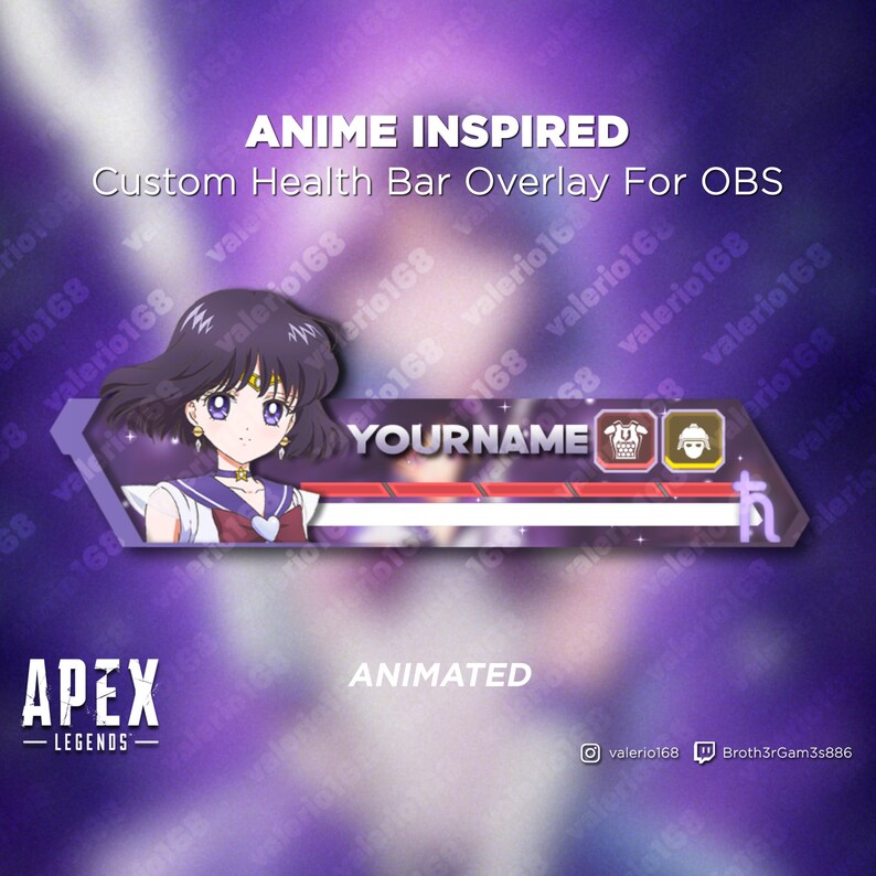 Anime Girl Animated Apex Legends Custom Health Bar Overlay for ...