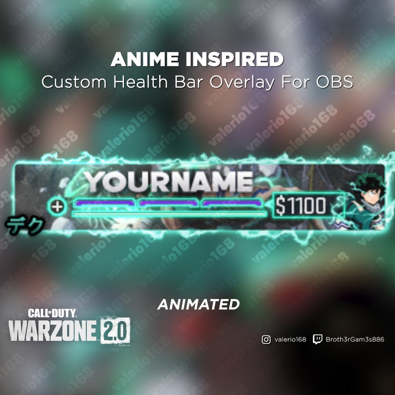 Anime Animated - Warzone 2.0 Custom Health Bar Overlay for Streaming on ...